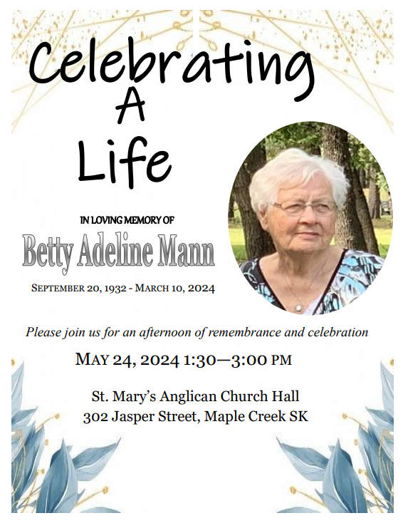 Betty Adeline Mann - SwiftCurrentOnline.com - Local news, Weather, Sports, Free Classifieds and ...